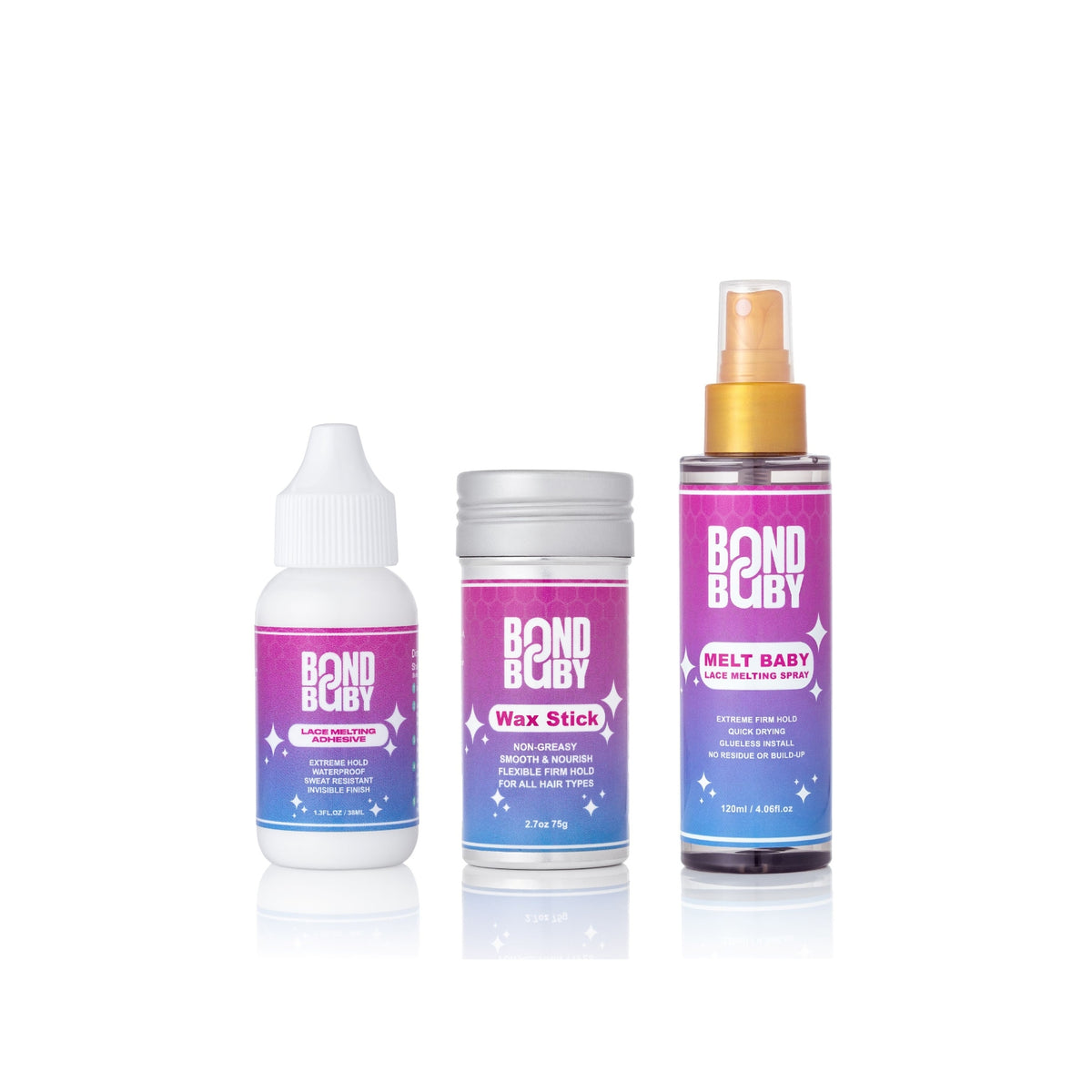 Bond Baby Hold Trio Lace Melting Adhesive Wax Stick and Melting Spray ...